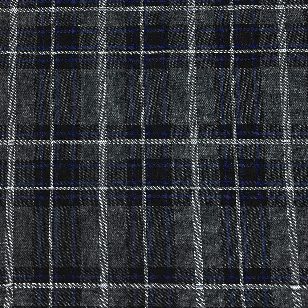 Knitted Check Jacquard Grey Blue Ivory