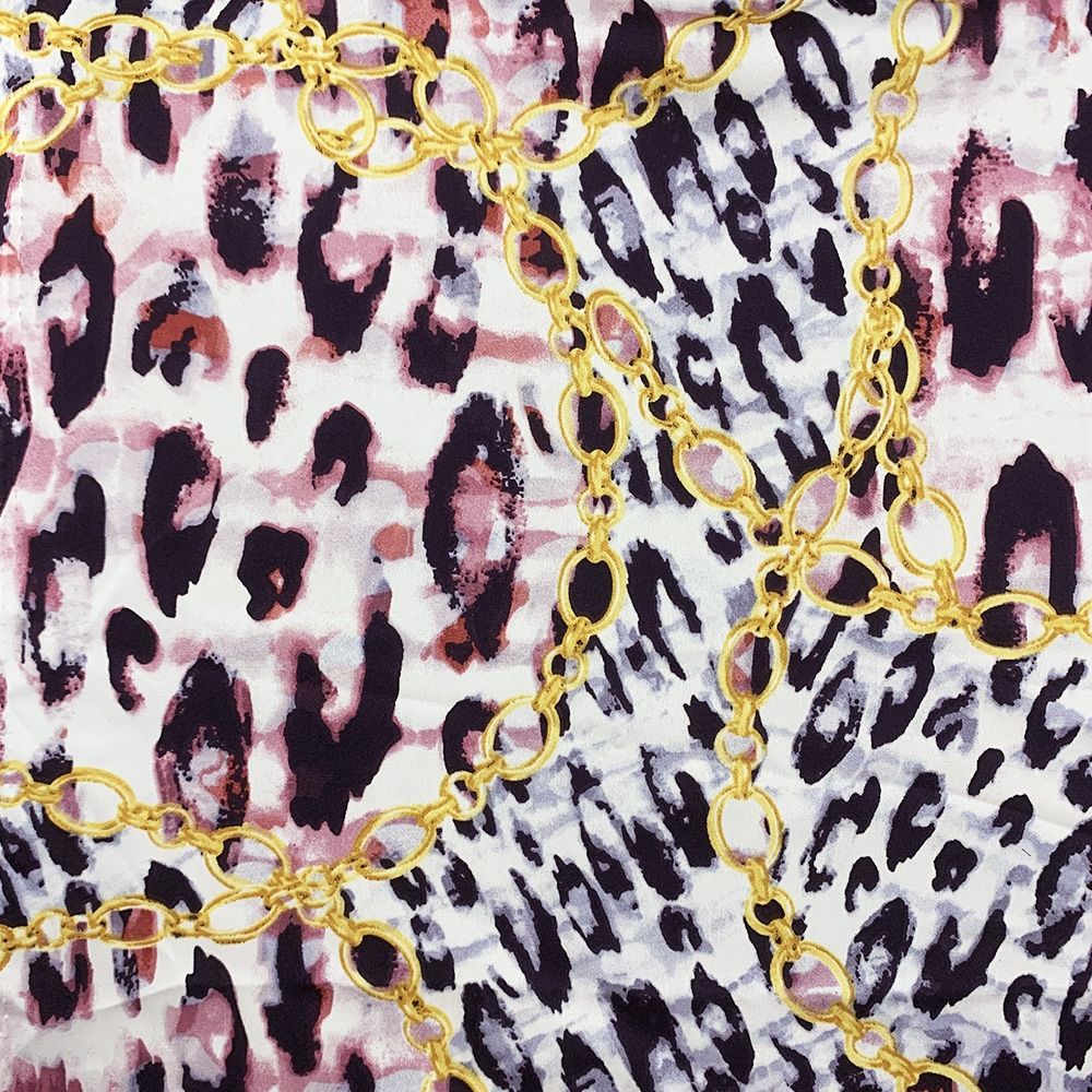 Silky Satin Animal Chain Print Gold Chain